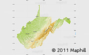 Physical Map of West Virginia