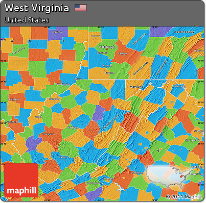 Free Political Map of West Virginia