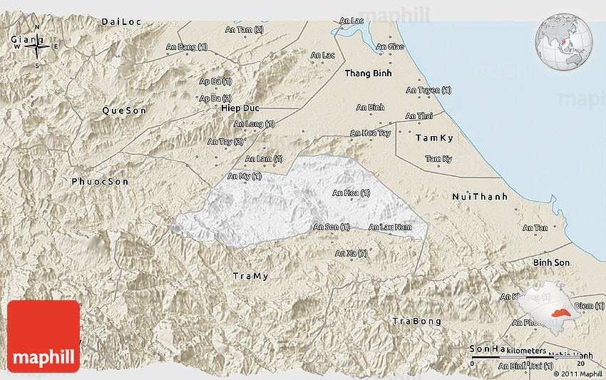 Classic Style 3D Map of Tien Phuoc