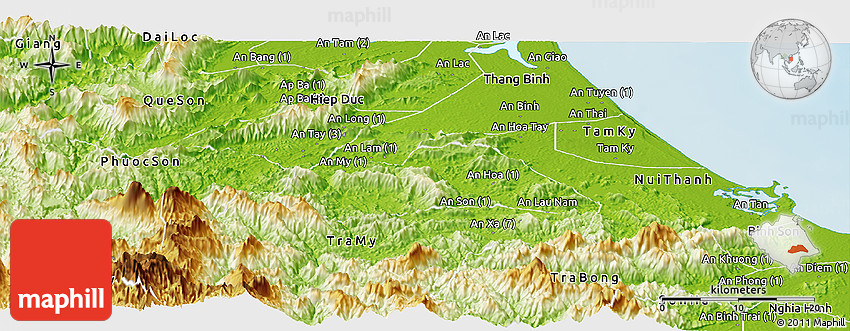 Physical Panoramic Map of Tien Phuoc