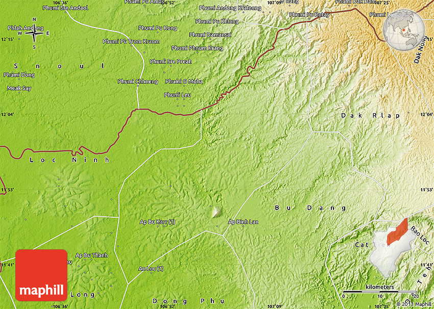 Physical Map of Phuoc Long